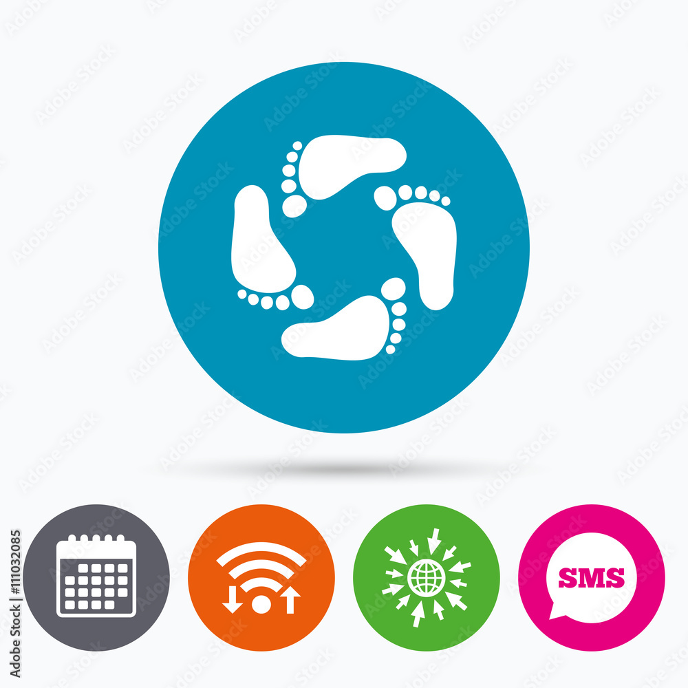 Baby footprints icon. Child barefoot steps. Stock Vector | Adobe Stock