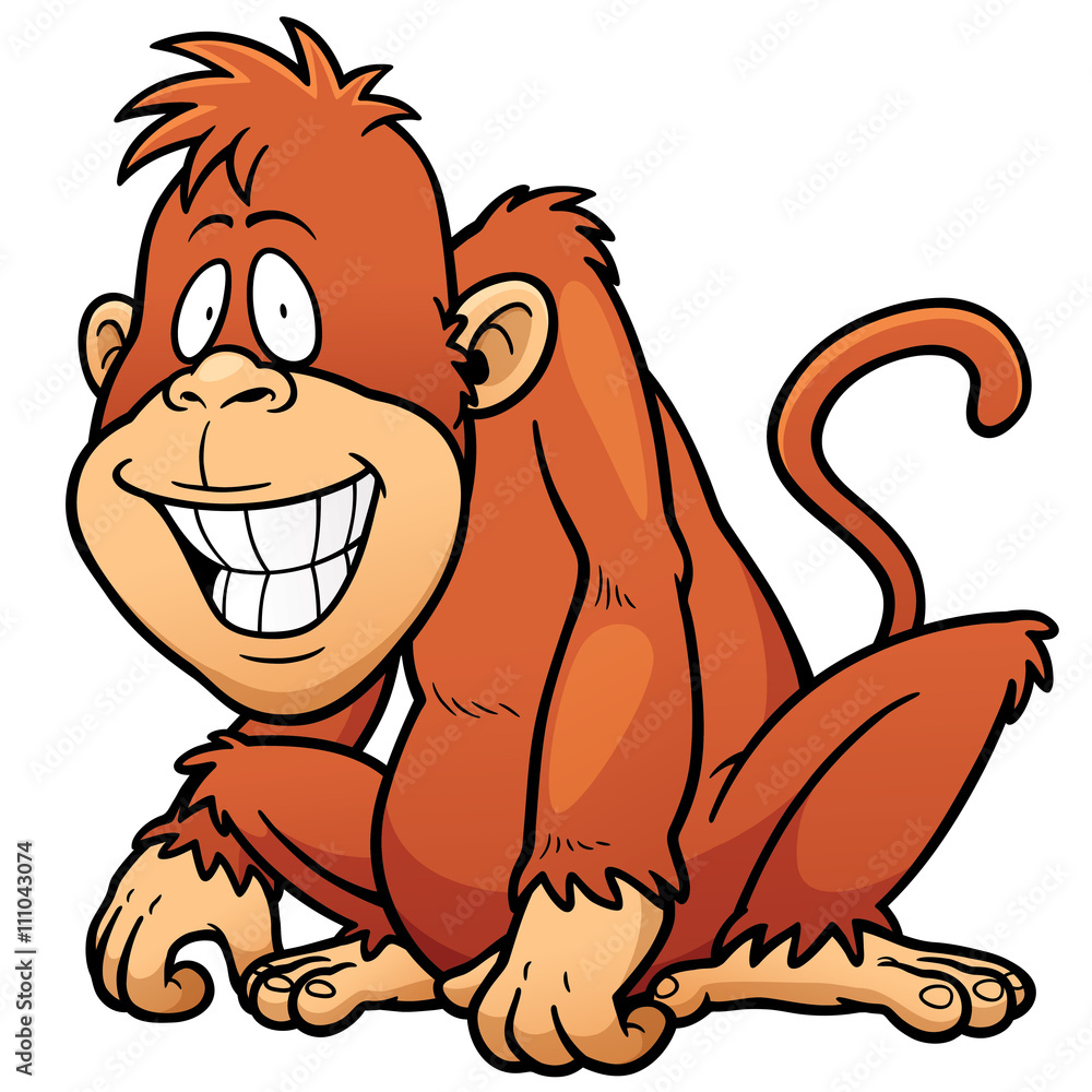 Vector illustration of cartoon monkey Stock Vector | Adobe Stock