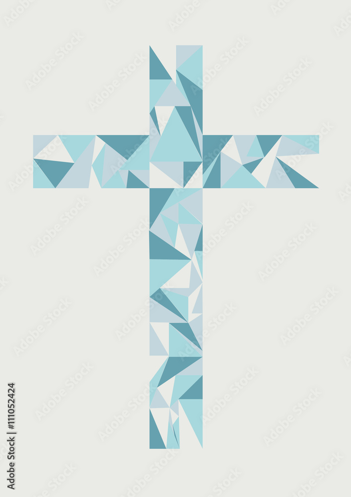 triangle cross in blue color tone on grey background | print | web ...