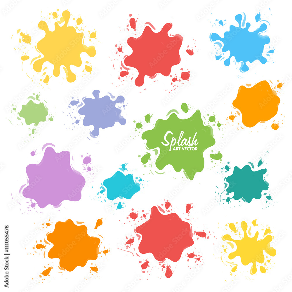 Collection of paint splash. Vector set of brush strokes. Isolated on ...
