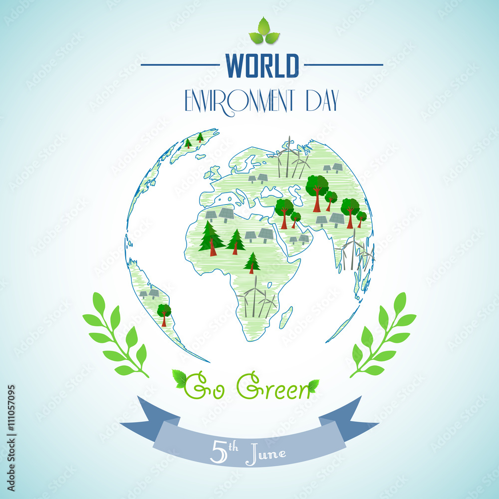 World environment day with shape paintings Stock Vector | Adobe Stock