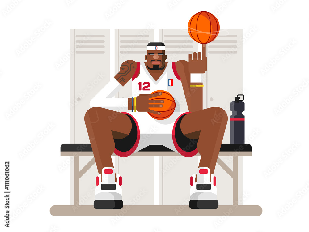 Cartoon basketball player Stock Vector | Adobe Stock