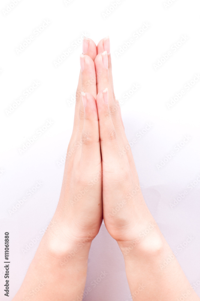 finger hand symbols isolated concept Wai is the traditional Thai ...