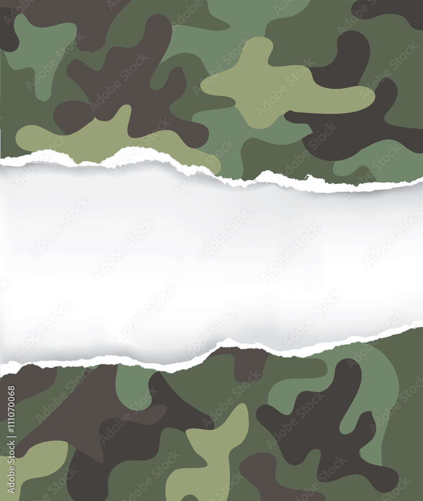 Ripped paper camouflage background. Illustration of ripped paper with ...