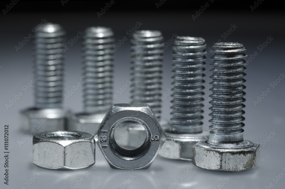 bolt and nut, side view Stock Photo | Adobe Stock