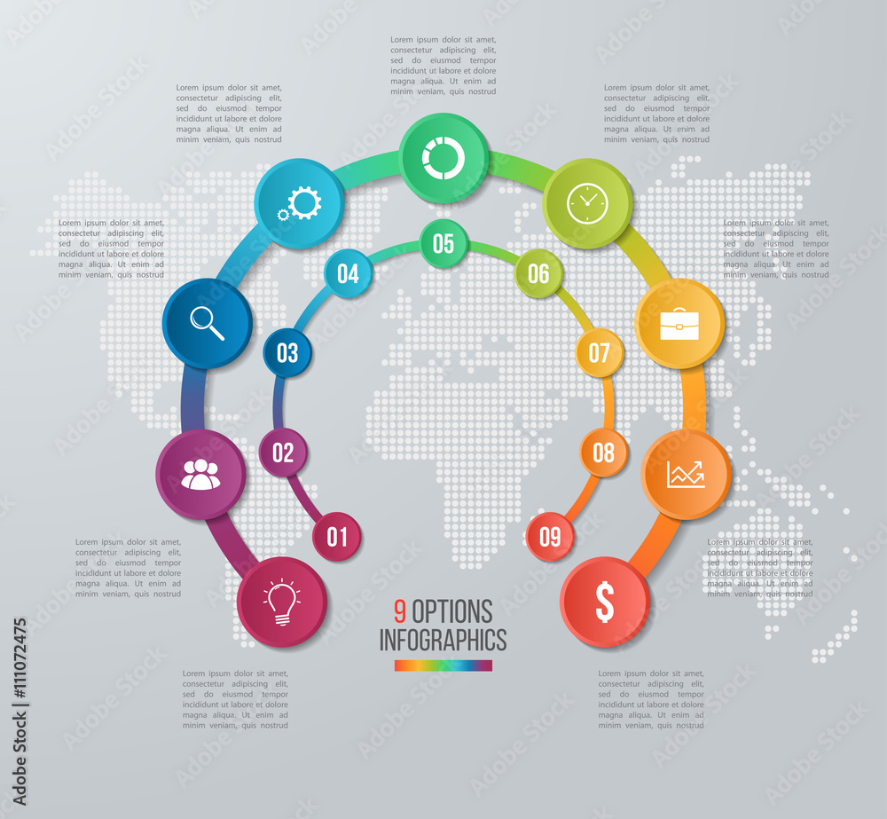 Vector circle infographic template for graphs, charts, diagrams ...