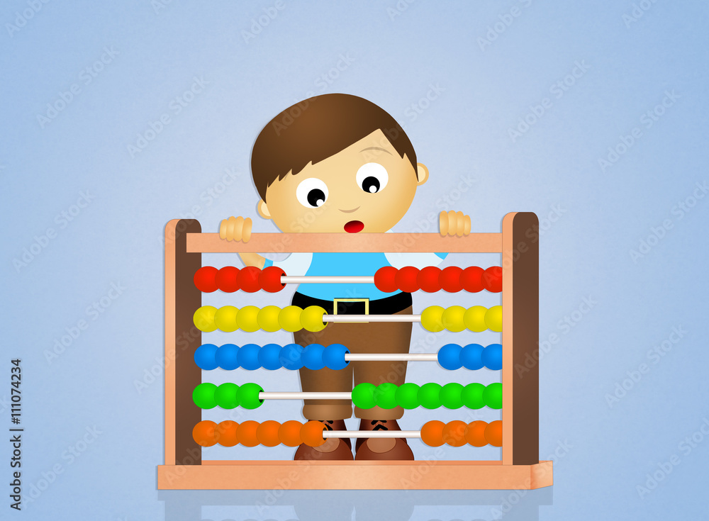 child with abacus Stock Illustration | Adobe Stock