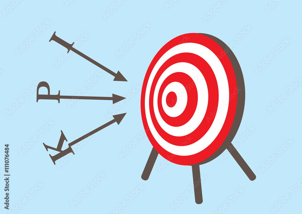 dart kpi key performance indicator with target board Stock Vector ...