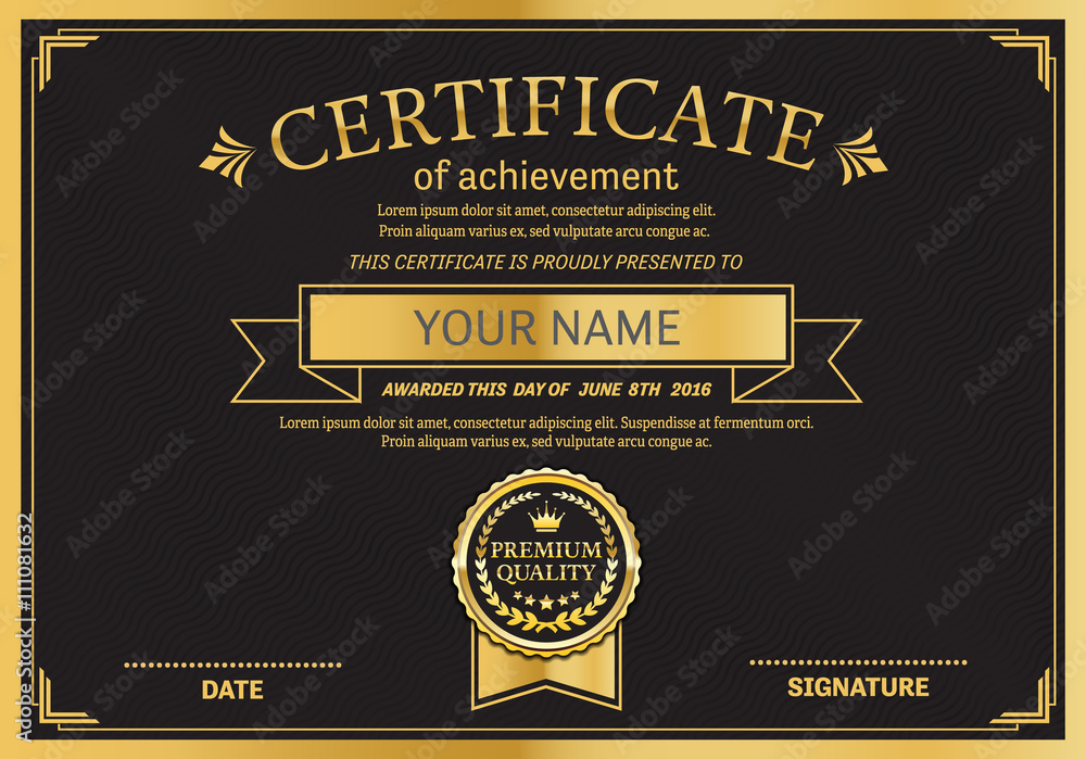 Gold Medal Certificate Template Gold Medal Certificate Template