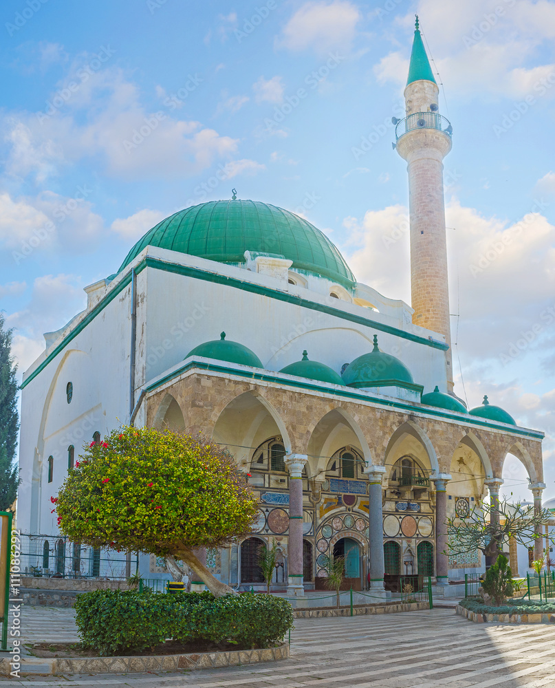 Visiting the Al-Jazzar mosque Stock Photo | Adobe Stock