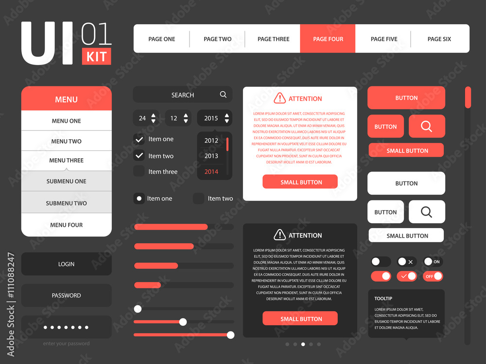 Vector UI template Stock Vector | Adobe Stock