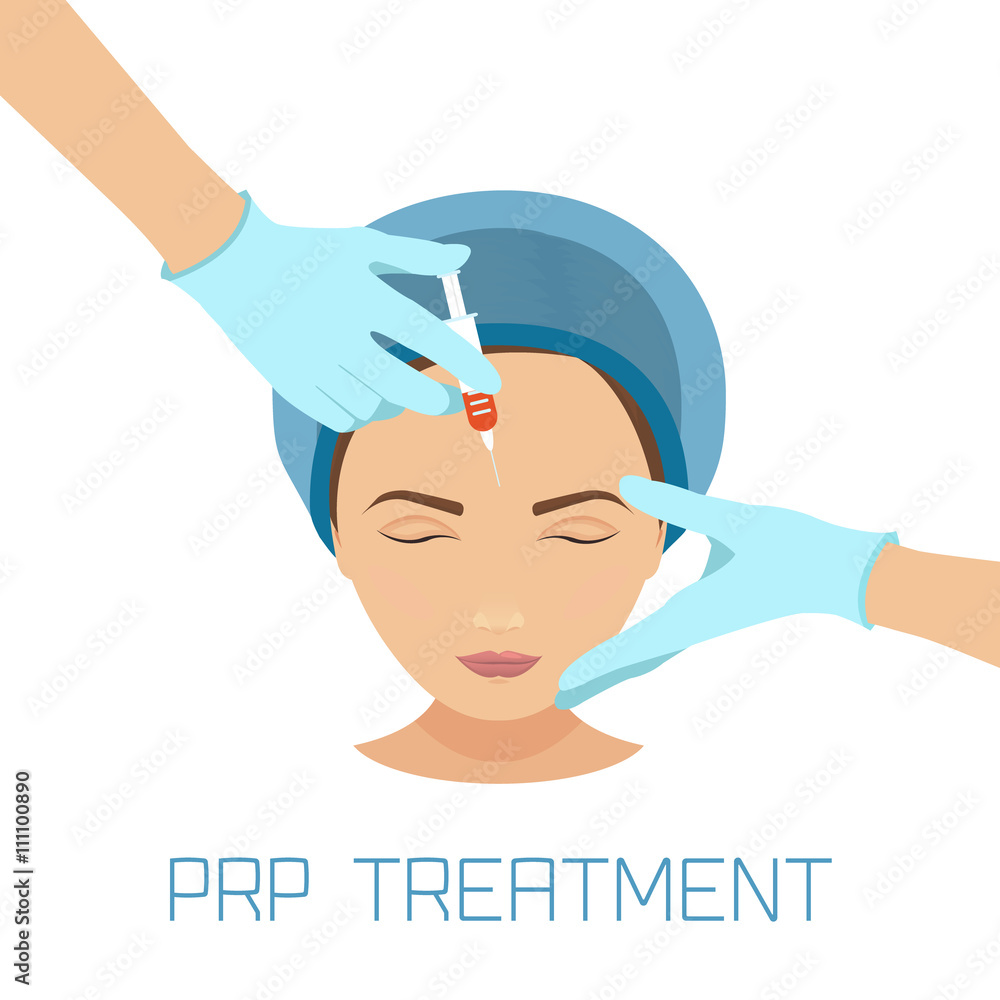 Platelet rich plasma facial injection. PRP therapy process for facelift ...