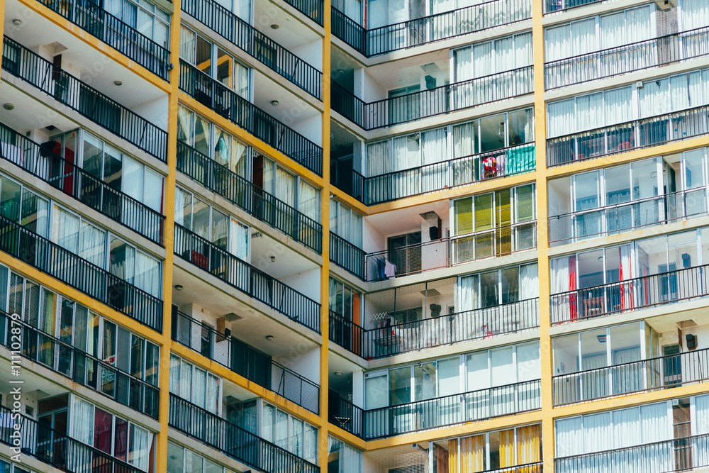 Residential building with balconies Stock Photo | Adobe Stock