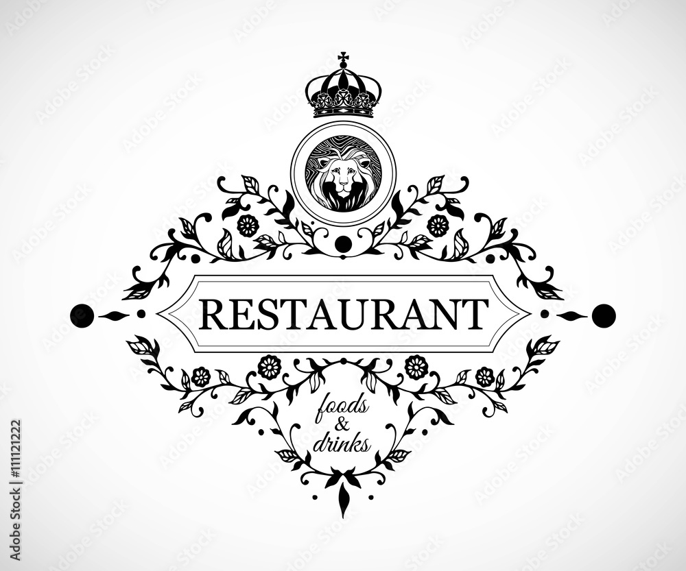 Monogram design for Restaurant. Luxury Logo template for Restaurant ...