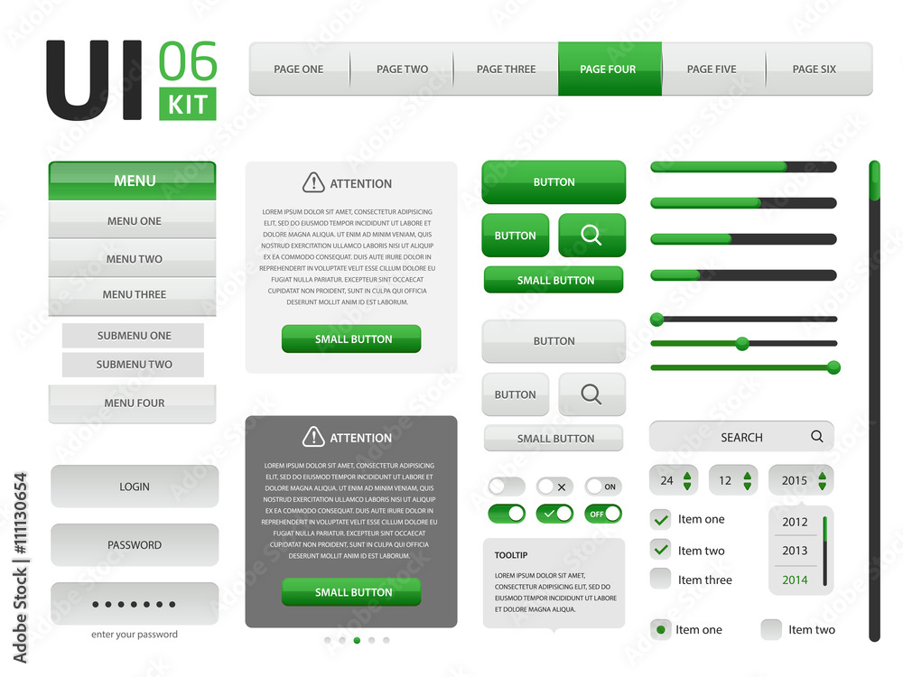 vector UI kit Stock Vector | Adobe Stock