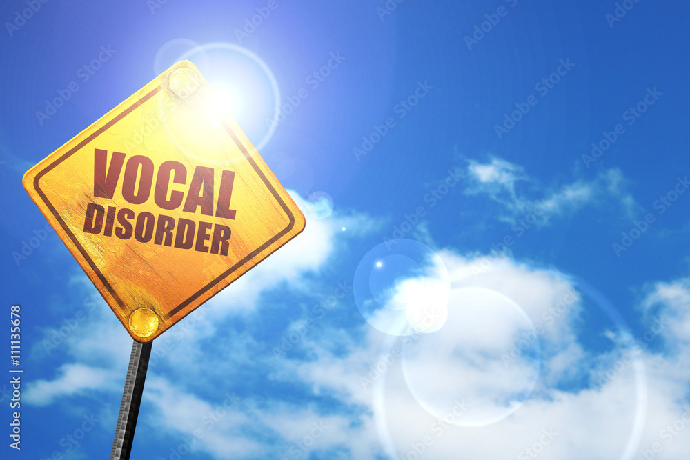 vocal disorder, 3D rendering, a yellow road sign Stock Photo | Adobe Stock