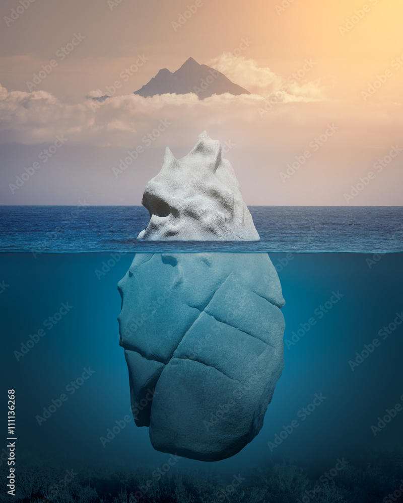 View of iceberg above and below the water surface Stock Photo | Adobe Stock