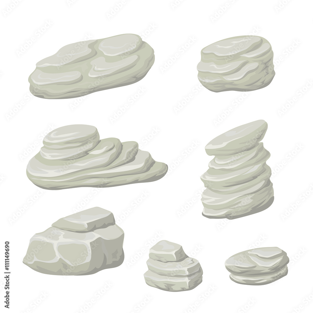 Stones and rocks cartoon vector. Cartoon stone, rock nature, Stock ...