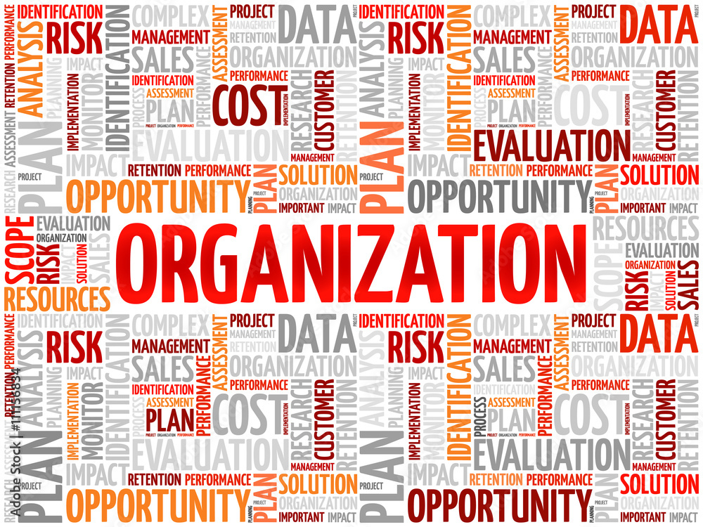 Organization word cloud, business concept Stock Vector | Adobe Stock