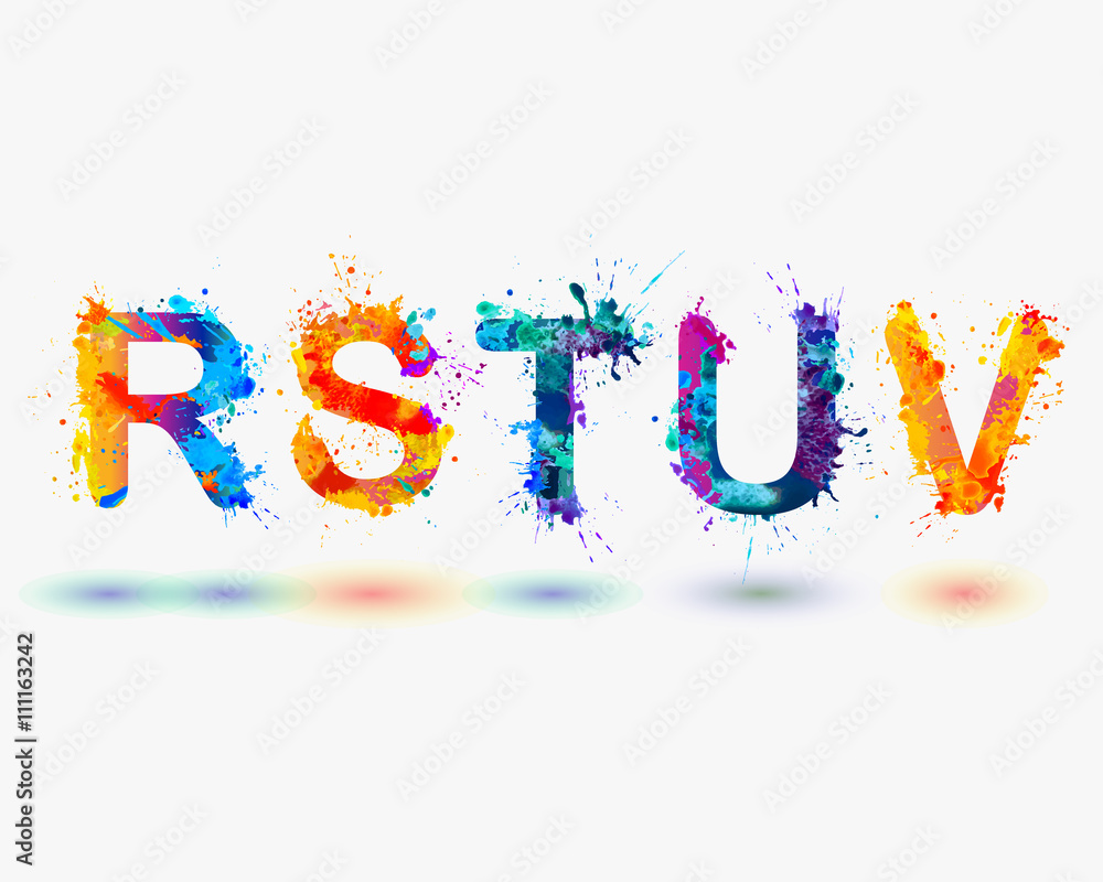 Alphabet. Letters R, S, T, U, V. Part 5 Stock Vector | Adobe Stock