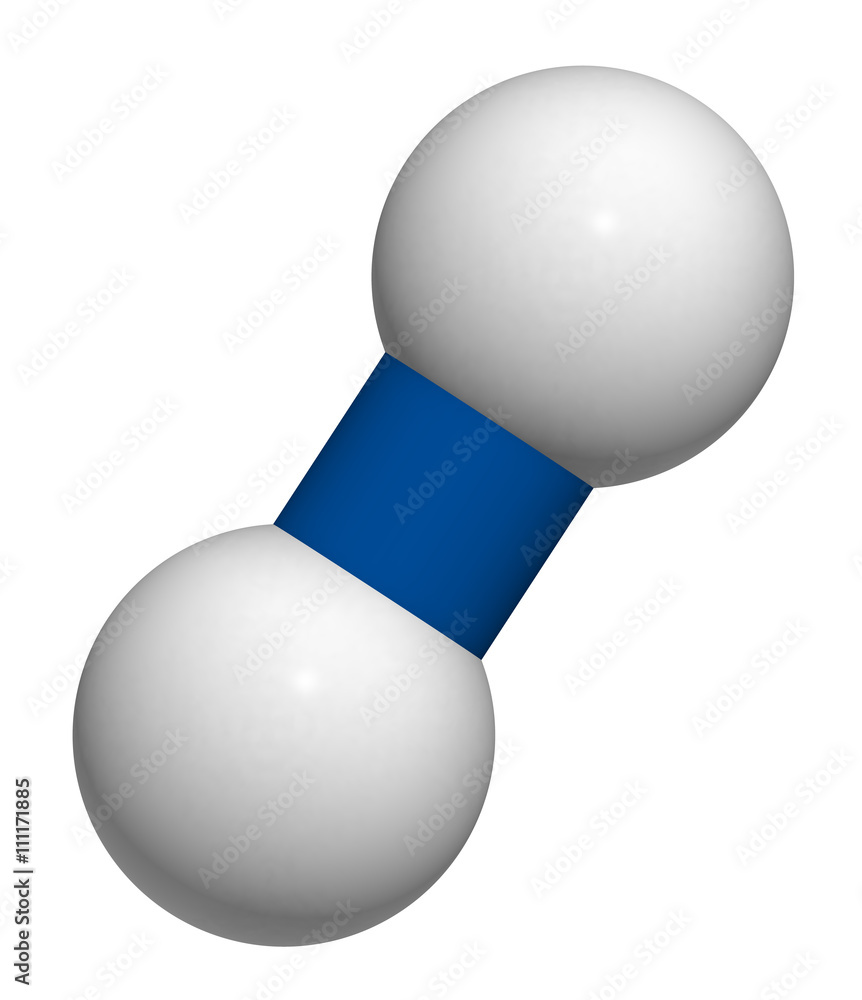 Hydrogen gas (H2) molecule. 3D rendering. Stock Illustration | Adobe Stock