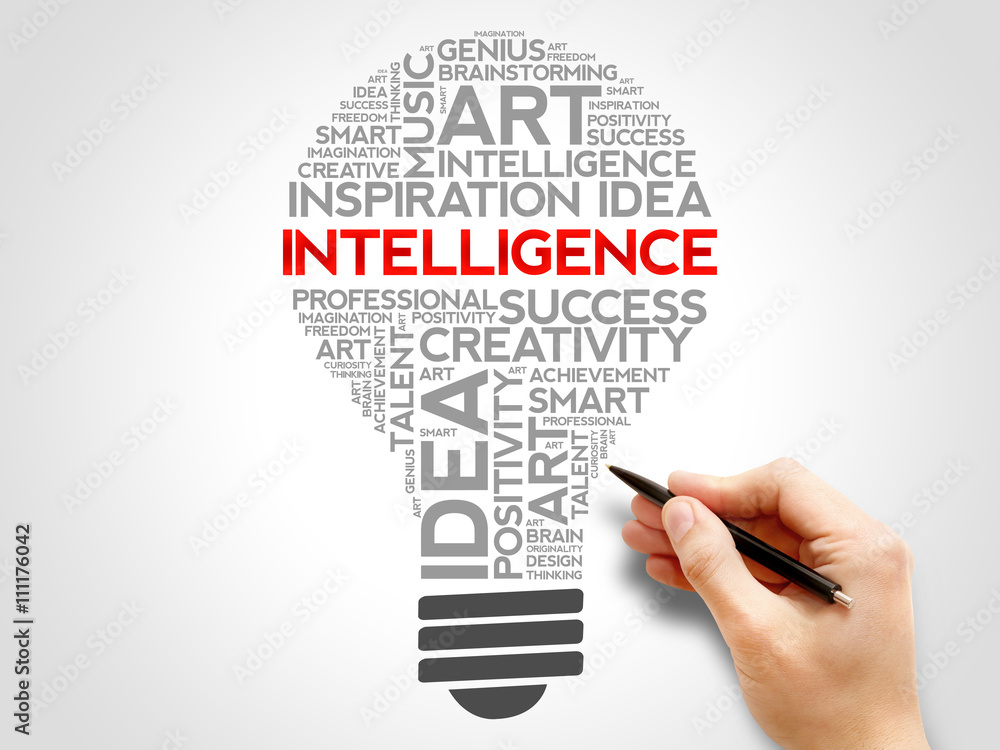 Intelligence bulb word cloud concept Stock Photo | Adobe Stock