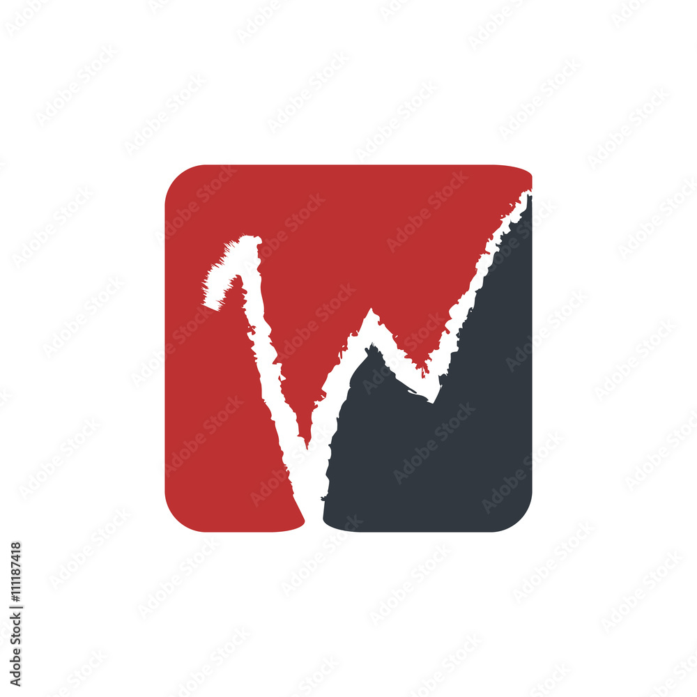 Creative Letter W Symbol. Abstract Hand drawn illustration. Logo ...
