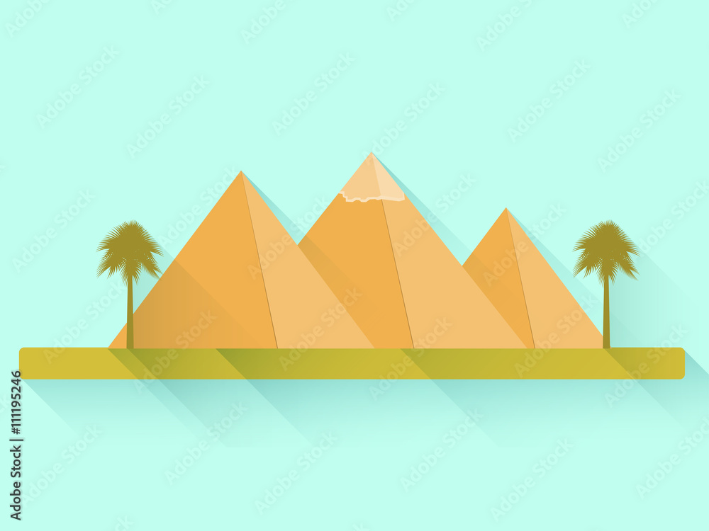 Egyptian pyramids. Flat pyramids. Landscape with the Egyptian pyramids ...