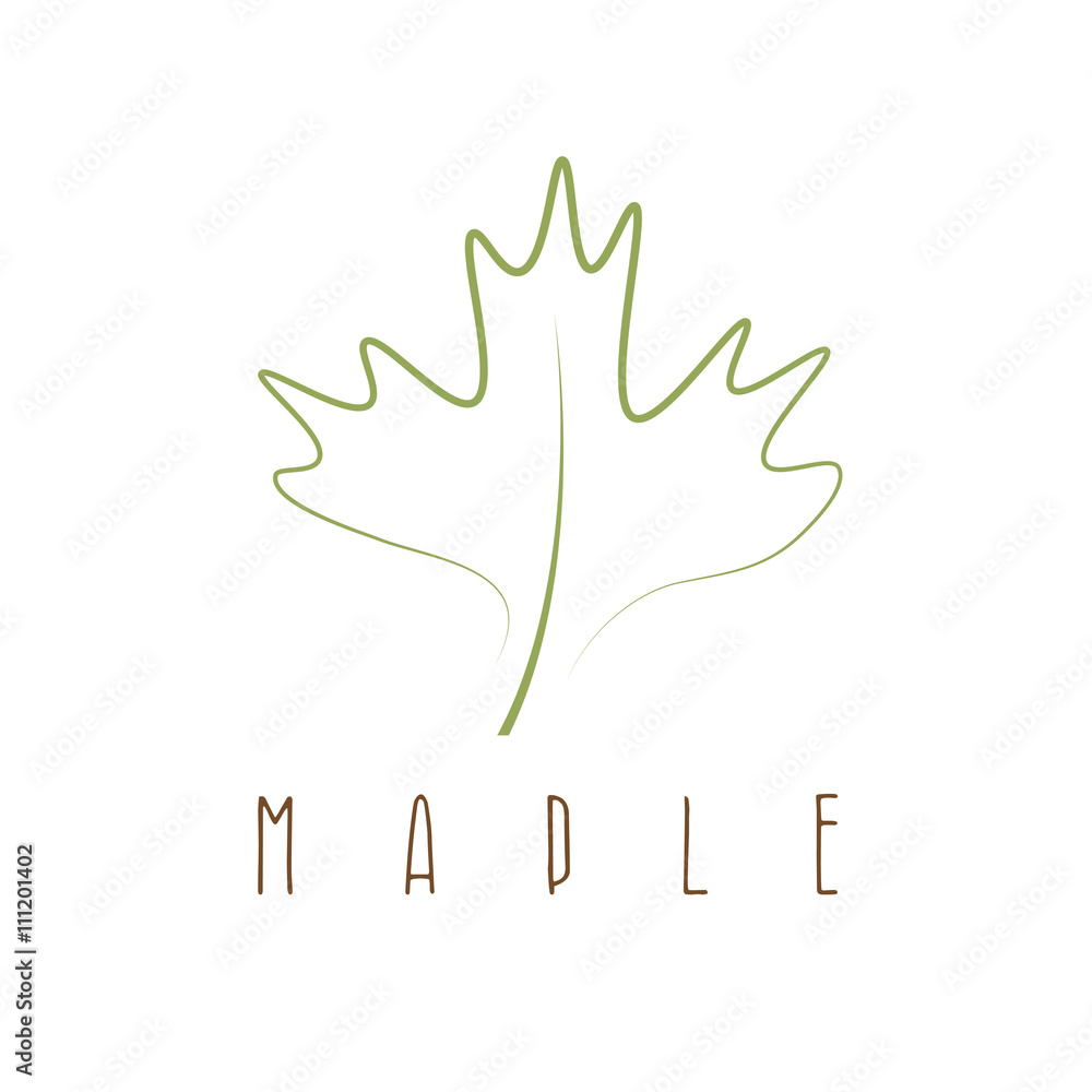 maple leaf abstract outline vector design template Stock Vector | Adobe ...