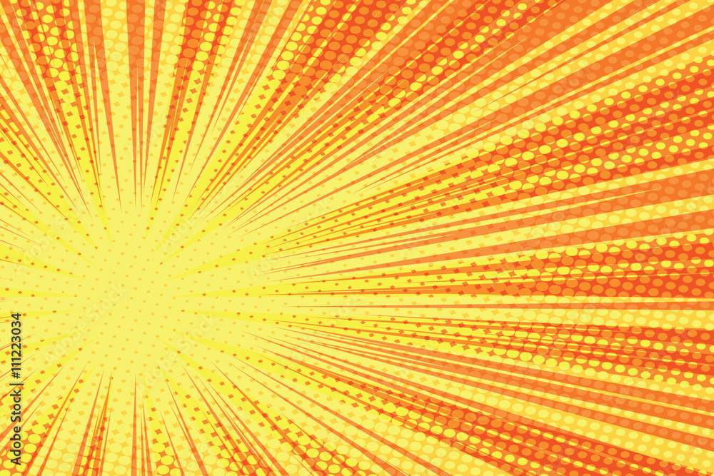 Red yellow retro rays vector background Stock Vector | Adobe Stock