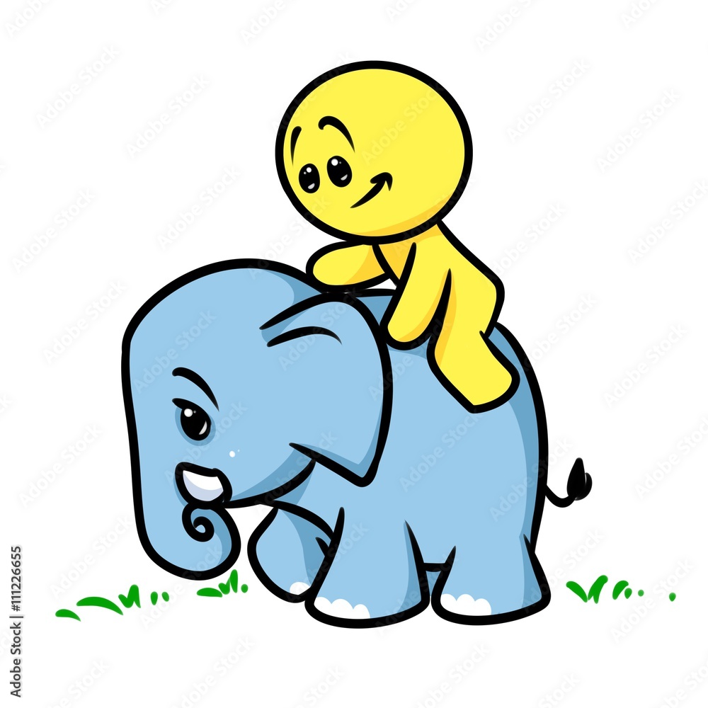 Smiley character elephant cartoon illustration image ilustração do ...