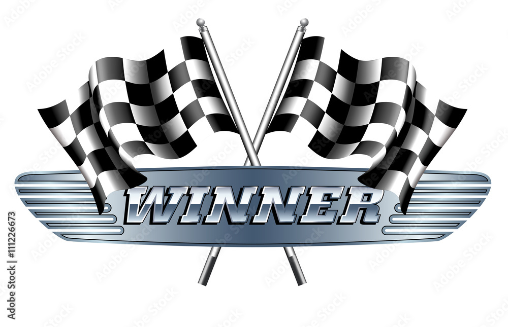 WINNER Checkered, Chequered Flags Motor Racing Stock Vector | Adobe Stock