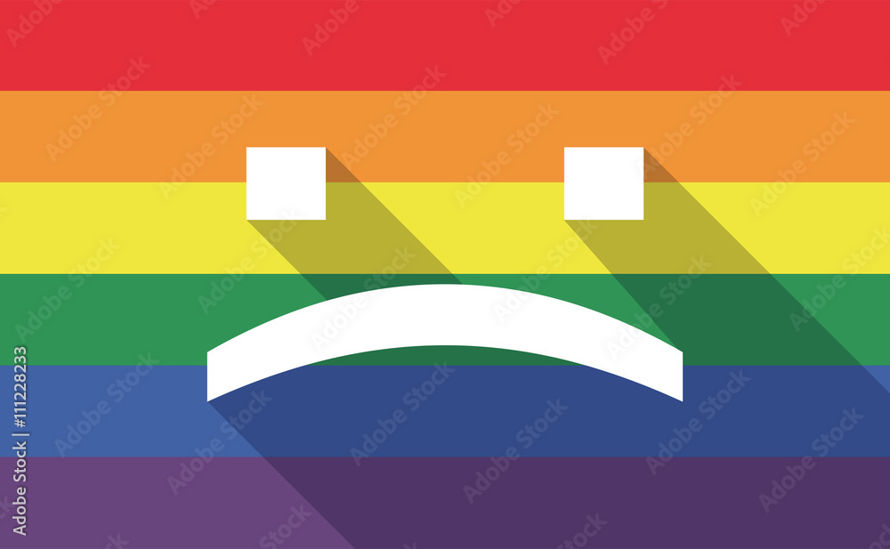 Long shadow gay pride flag with a sad text face Stock Vector | Adobe Stock