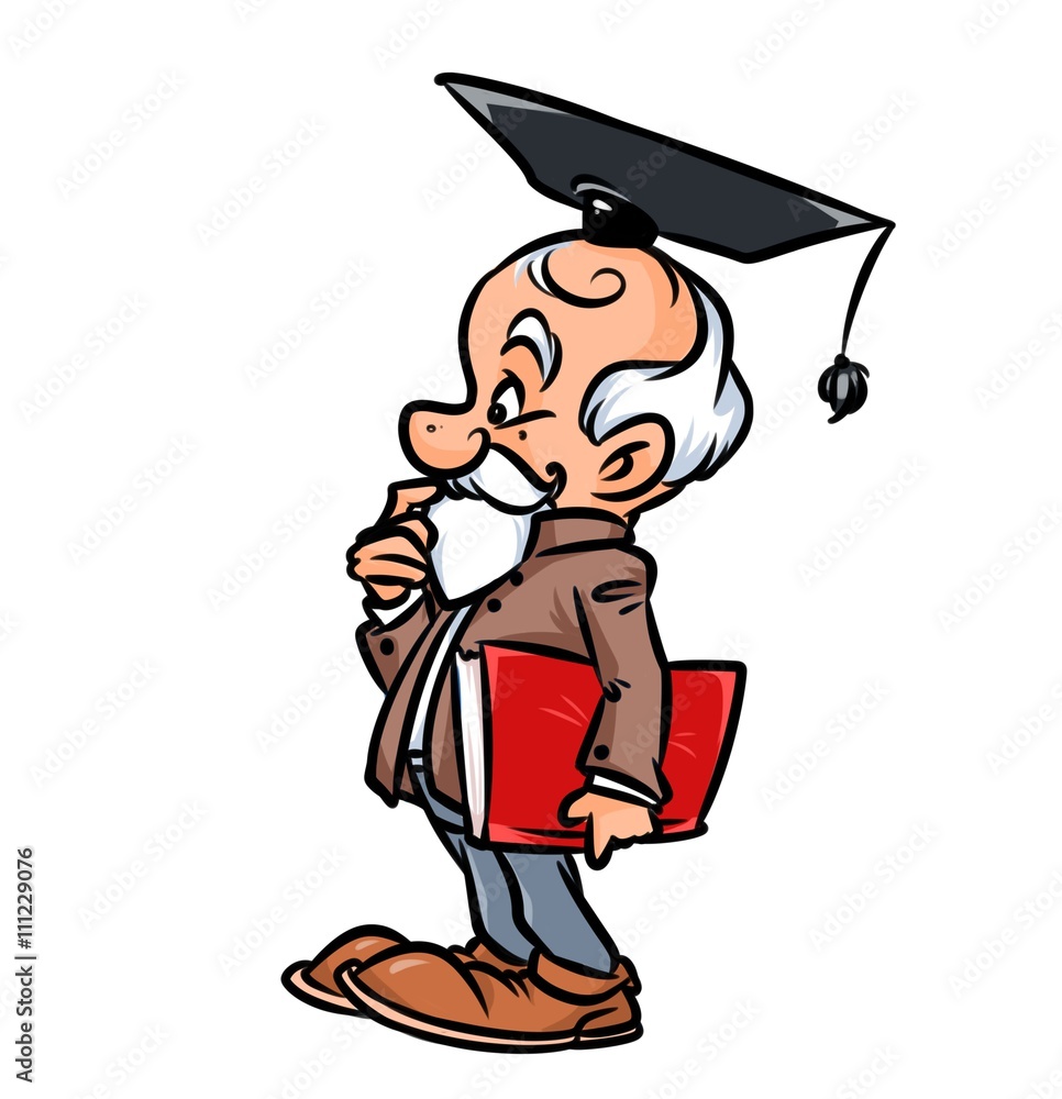 Professor amaze cartoon illustration image character Stock Illustration ...
