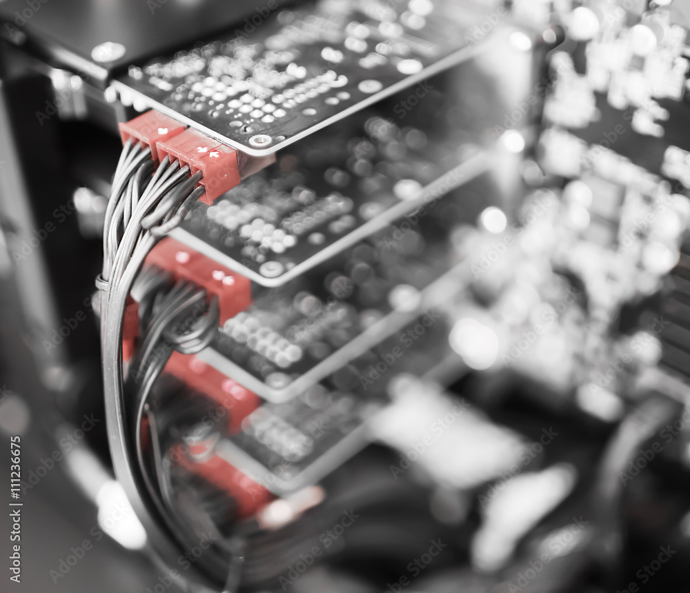 Horizontal gpu quad sli video card bokeh background Stock Photo | Adobe ...