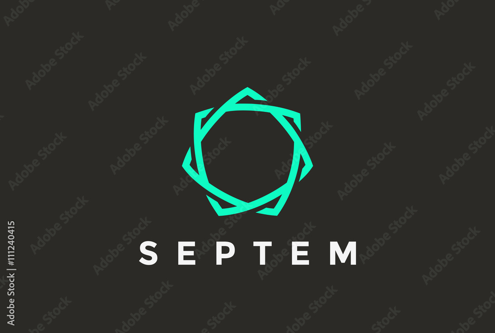 Infinite Looped Seven point Star Logo design vector Linear Stock Vector ...