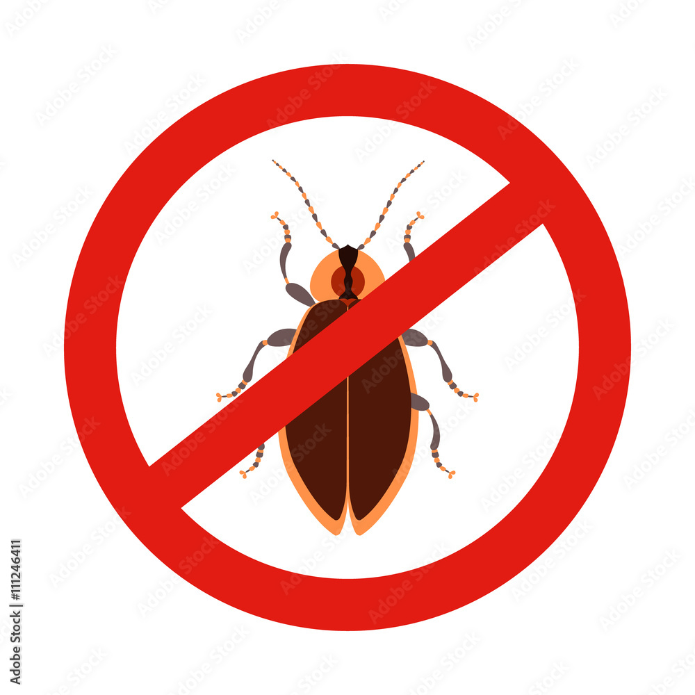 No bugs sign. Prohibition sign with a pest. Insect repellent emblem ...
