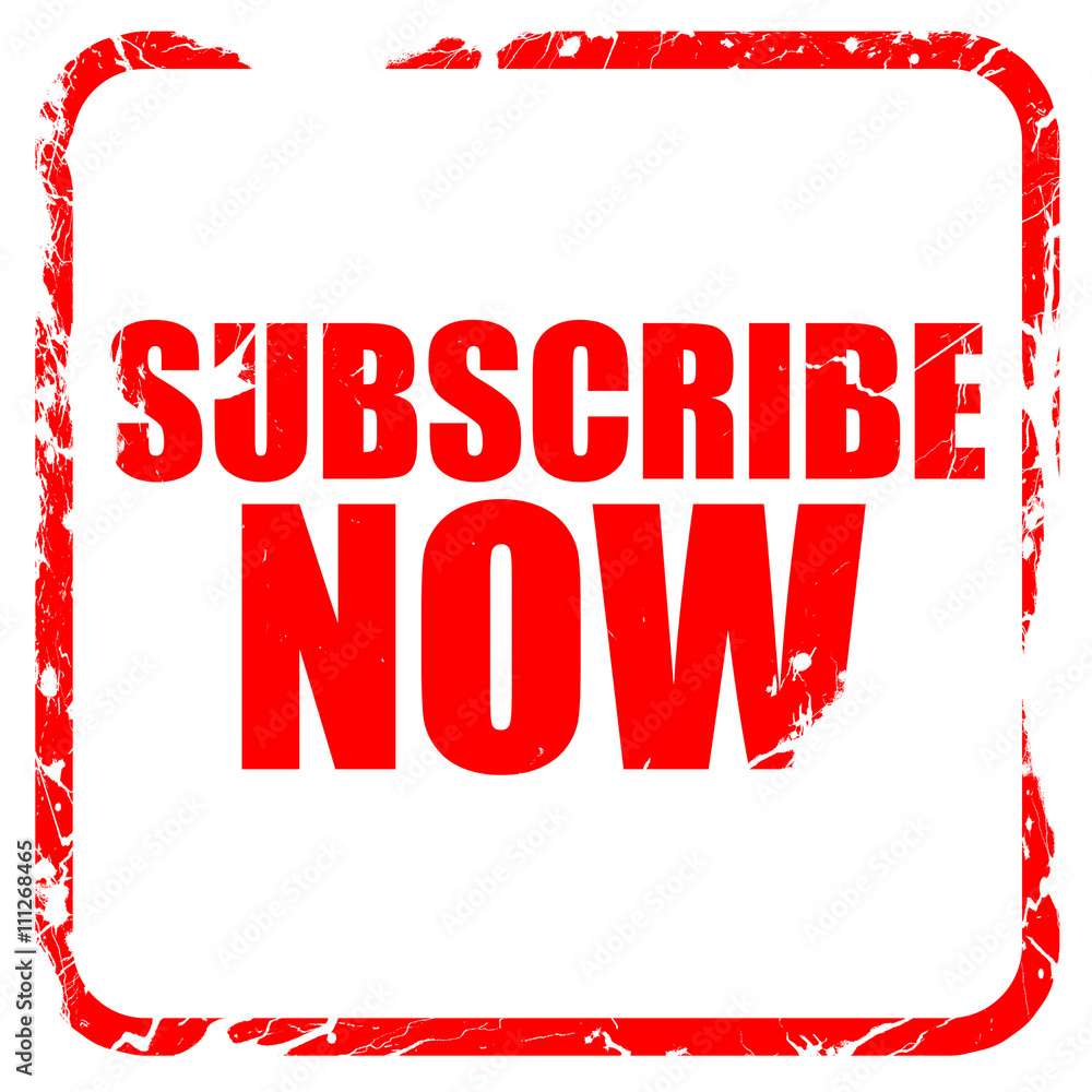 subscribe now, red rubber stamp with grunge edges Stock Illustration ...