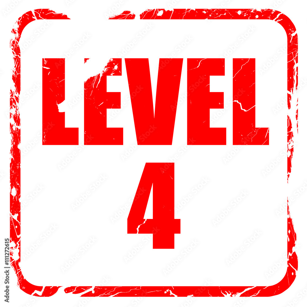 level 4, red rubber stamp with grunge edges Stock Illustration | Adobe ...