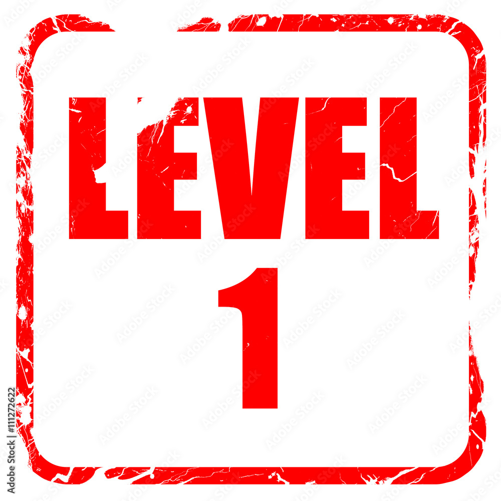 level 1, red rubber stamp with grunge edges Stock Illustration | Adobe ...