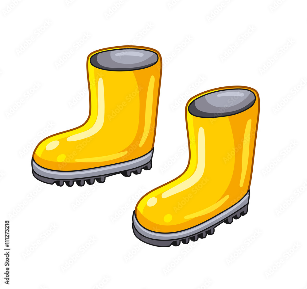 Yellow gumboots. Stock Vector | Adobe Stock