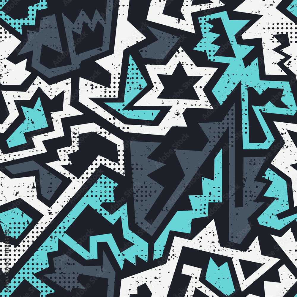 Graffiti geometric seamless pattern Stock Vector | Adobe Stock