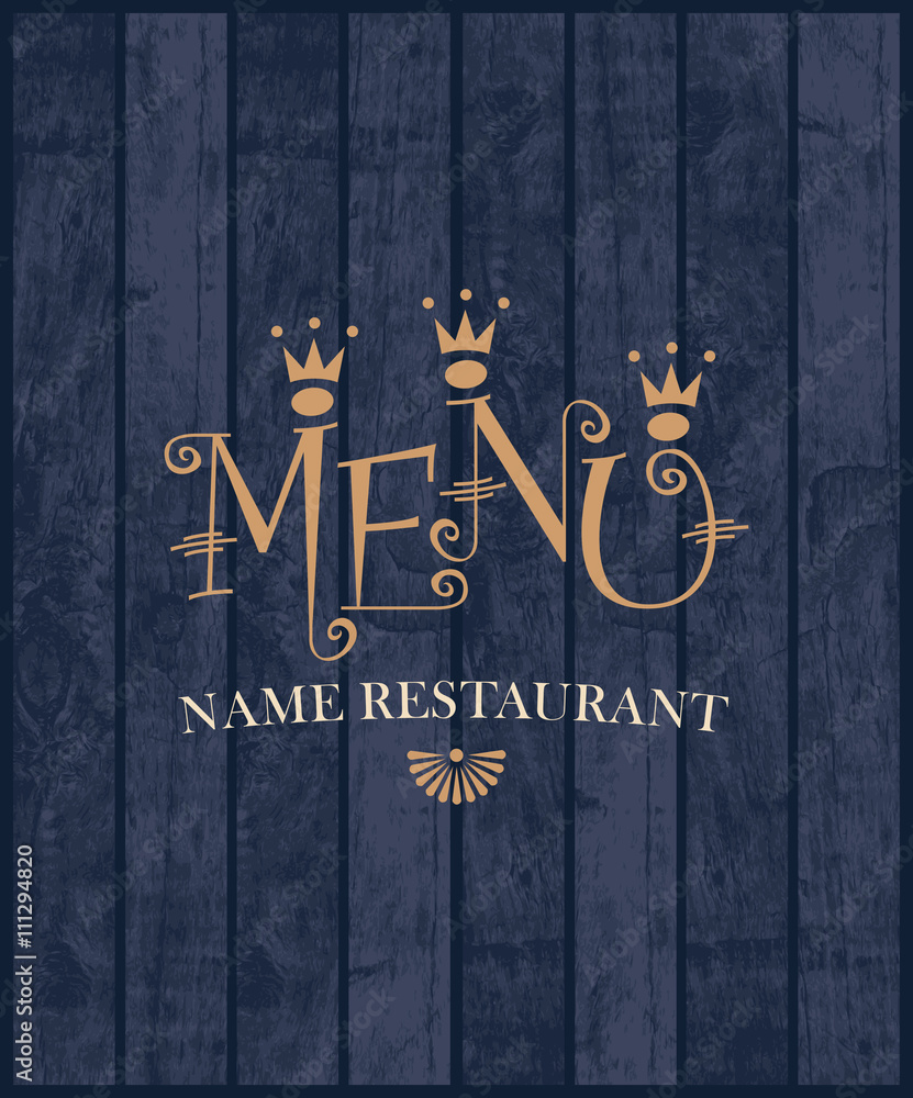 Cover menu for the restaurant with wood texture Stock Vector | Adobe Stock