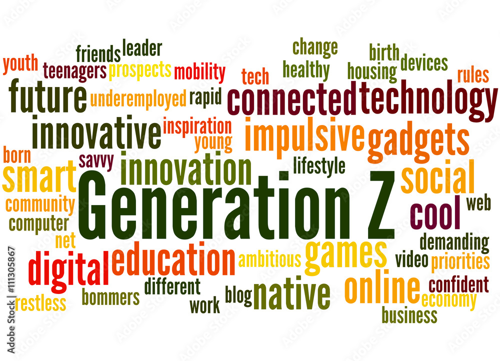 Generation Z, word cloud concept 6 Stock Illustration | Adobe Stock