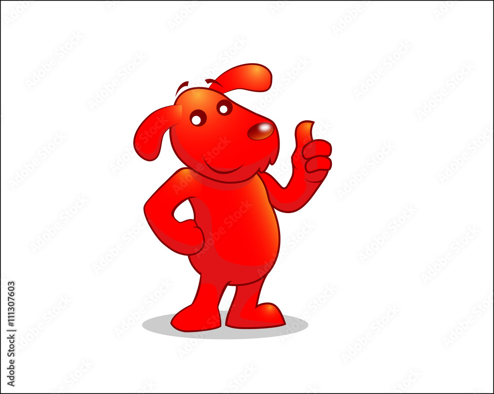 red dog cartoon character thumbs up Stock Vector | Adobe Stock