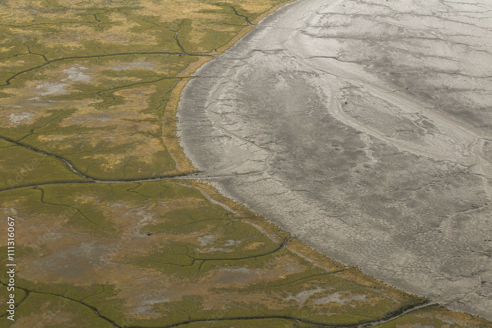 Photo aerial photographs of alaska tundra wetlands for backgrounds and ...