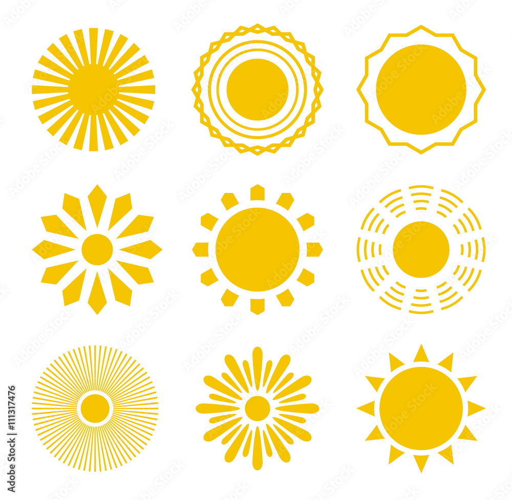 sun icon Stock Vector | Adobe Stock