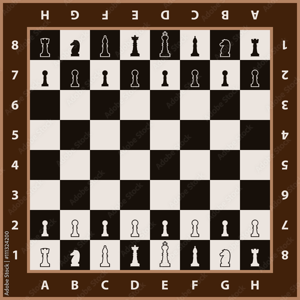 Chessboard background. Chess board with chess figures. Chess element on ...