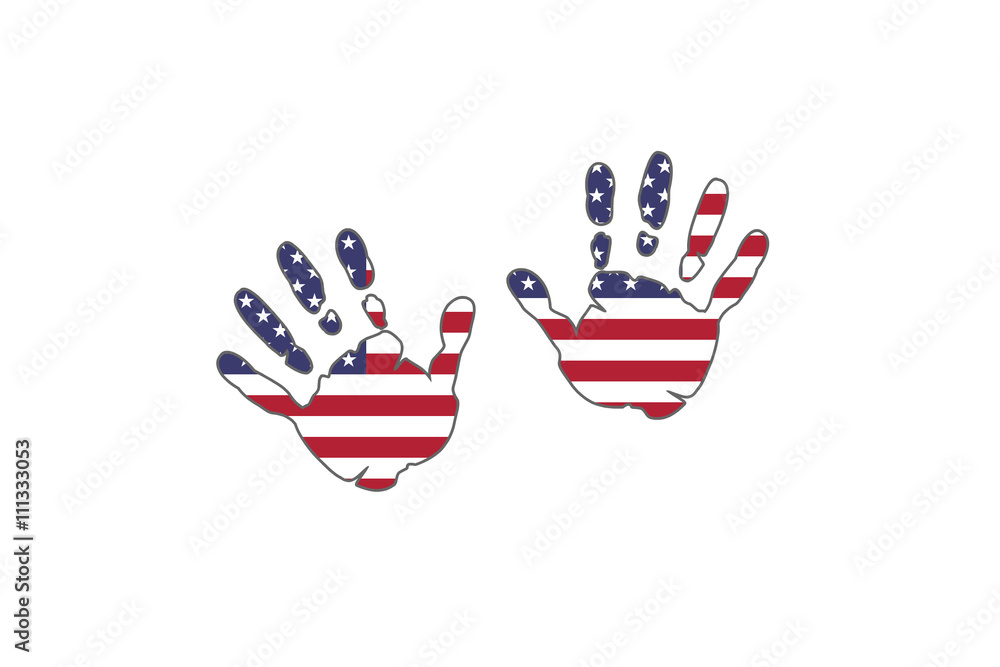 United States hands flags Stock Illustration | Adobe Stock