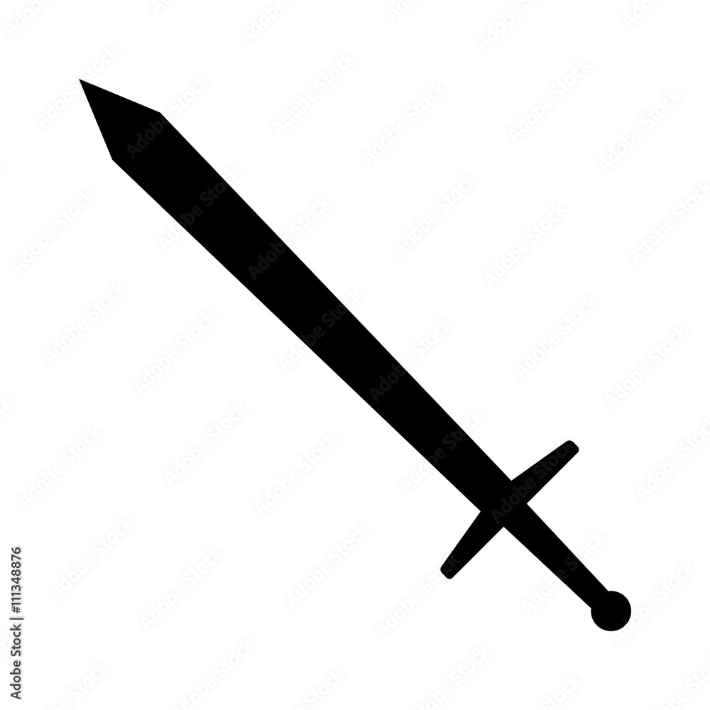 Long sword or claymore blade flat icon for games and websites Stock ...